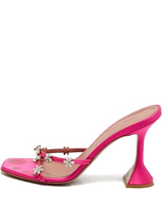 Amina Muaddi sandales &agrave; fleurs - Rose