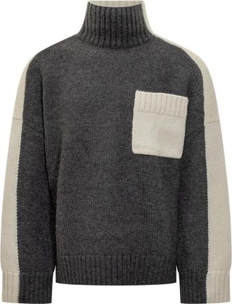 J.W.Anderson Homme, Pulls, Gris, Taille: S Pull Bicolore