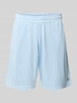 Review Shorts aus Mesh mit Logo-Print