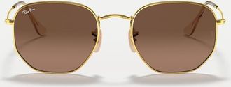 Ray-Ban lunettes de soleil irr&eacute;guli&egrave;res &agrave; verres plats hexagonaux avec verres classiques en dor&eacute; arista