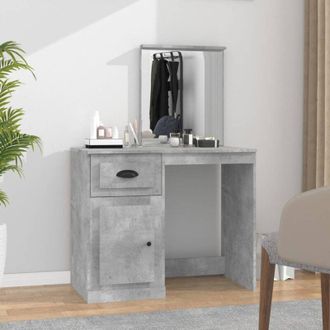 vidaXL Coiffeuse et miroir gris b&eacute;ton 90x50x132,5 cm bois ding&eacute;nierie vidaXL