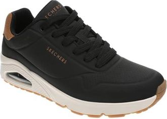 Skechers Baskets Uno Suited on Air pour Homme, Bordure en Daim Durabuck Noir, 45.5 EU