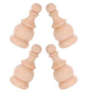 NUOBESTY Vintage Holz Endst&uuml;cke 4er Set aus massivem Holz, unbemalte M&ouml;belverzierung mit r&ouml;mischem Charme, nat&uuml;rliche Maserung, robuste DIY Dekoration f&uuml;r Gard