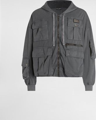 Dolce & Gabbana Jersey Hooded Sweatshirt With Vintage Finish - Mann M&auml;ntel Und Jacken Mehrfarbig M