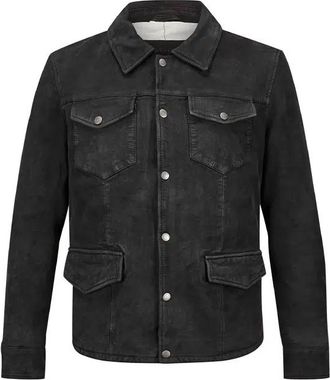 Milestone Herren Lederjacke braun Ziegenvelours