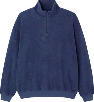 American Vintage Sweat Col Zipp&eacute; Bobypark Bouclette Coton Bio American Vintage