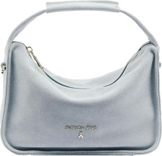 Patrizia Pepe Femme, Sacs, Bleu, Taille: ONE Size Contemporary Hobo Small Suede Shoulder Bag