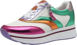 Tamaris Comfort Damen Plateau Sneaker mit Rei&szlig;verschluss Sportlich, Mehrfarbig (Metallic Comb), 41 EU