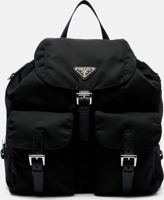 Prada Rucksack Medium aus Re-Nylon mit Leder