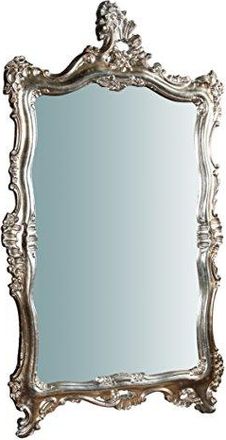 Biscottini International Wandspiegel für Schlafzimmer - L 66 x T 7 x H 118 cm - Spiegel mit Rahmen - Antikes Blatt-Finish - Vintage-Spiegel - Made in Italy