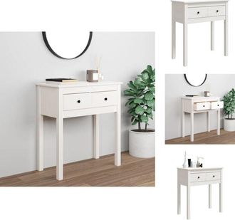 vidaXL Konsolentisch Weiß 70x35x75 cm Massivholz Kiefer - Konsolentisch - Wohnzimmermöbel - Holzmöbel - Esszimmertisch - Sideboard