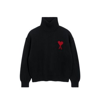 Ami Ami De Coeur Funnel-neck Wool Sweater