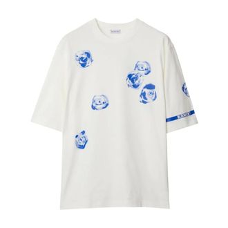 Burberry Homme, Tops, Blanc, Taille: S T-shirts et Polos avec motif de roses
