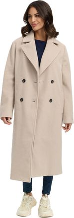 Navahoo Damen lange &Uuml;bergangsjacke Mantel in Woll-Optik mit Reverskragen Sternlein 14 Bone Gr. XXL