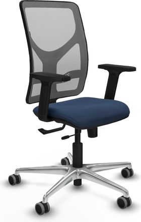 Piqueras y Crespo B&uuml;rostuhl mit 2D-Armlehnen, h&ouml;henverstellbare Lendenwirbelst&uuml;tze, ausgestattet mit Syncro/Traslack und Schneideschaum, mit Rollen 65 mm, Parkett, Grau