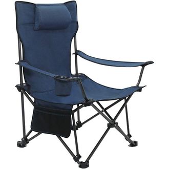 Woltu Woltu - Chaise de camping avec appui-t&ecirc;te amovible - Tissu oxford 600D - Dossier r&eacute;glable - Poche de rangement et porte-gobelet - Charge 150 kg - Sac