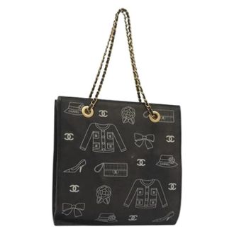 Chanel Pre-owned Vintage Canvas Tote Bag - - Pre-owned - Damen - Schwarzk - ONE SIZE