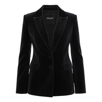 Patrizia Pepe Einreihiger Samtblazer - - Jackets - Damen - Schwarzk - S