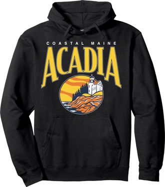 Trendy Apparel Costal Maine Acadia Lighthouse Ocean Sunset Pullover Hoodie
