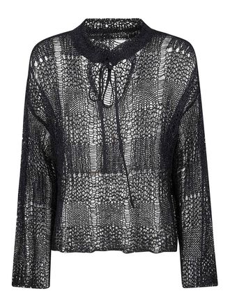 Yohji Yamamoto Pull Col Rond - Noir