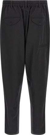 Yohji Yamamoto Wide-Leg Wool Trousers - Black