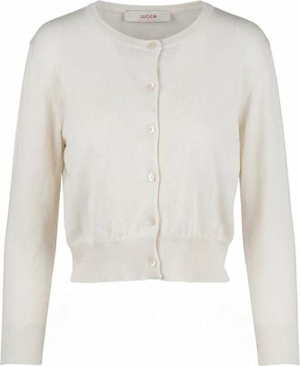 Jucca Femme, Pulls, Beige, Taille: 38 FR Gilet Court en Coton