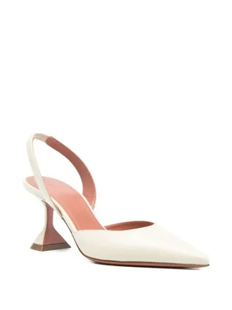 Amina Muaddi Holly Slingback Heel - White