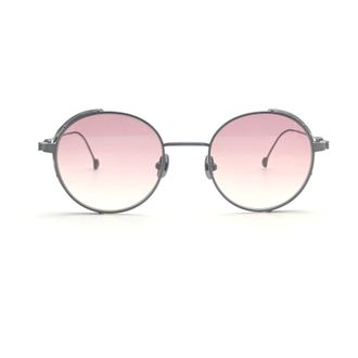 Matsuda Femme, Accessoires, Gris, Taille: ONE Size Lunettes de soleil rondes Ruthenium Rose Gradient