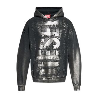 Diesel Logo Print Kapuzenpullover - - Sweatshirts & Hoodies - Herren - Grau - S