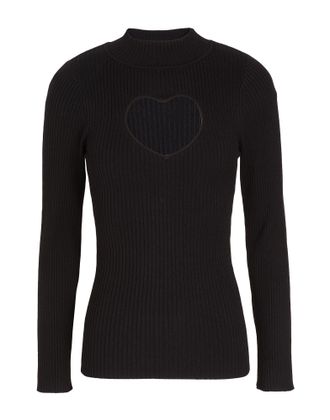 8 by YOOX HEART SHAPED CUT-OUT CREWNECK