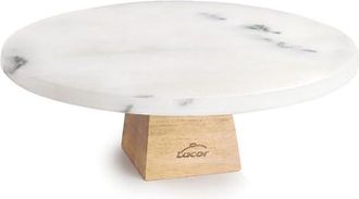 Lacor Lacor - 63590 - Tortenst&auml;nder Aus Marmor, 20 cm, Sockel Aus Akazienholz, Tortenauflage, Elegantes Und Widerstandsf&auml;higes Design, Ideal F&uuml;r Kuchen, Cup