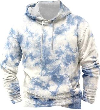 Generic Sweat a Capuche Homme Hooded Sweatshirt Sweats &agrave; Capuche Sportif Homme Tie-Dye Imprim&eacute; pour Un Look D&eacute;contract&eacute; et Confortable