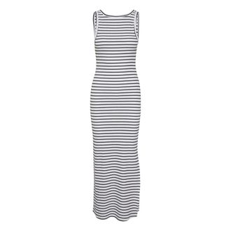 Gestuz Robe &agrave; Rayures R&eacute;versible Blanc Noir - Femme - Robes - Blanc - Taille: 44 FR