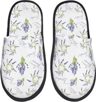 Generic Slippers Fleurs De Lavande Rondes Antidérapantes Chaussons Maison Lavables Pantoufles Pour Unisex Hôtels DIntérieur M