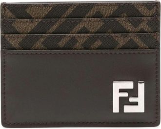 Fendi Braune Leder Kartenf&auml;cher Brieftasche - - Accessories - Herren - Braun - ONE SIZE