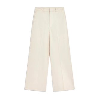 Semicouture Gerade geschnittene Baumwoll-Gabardine-Hose - - Trousers - Damen - Beige - M