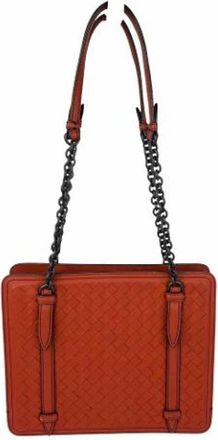 Bottega Veneta Sac bandouli&egrave;re Pre-owned Nappa Intrecciato Chain Accordion Maple - Femme - Pre-owned - Rouge - Taille: ONE Size