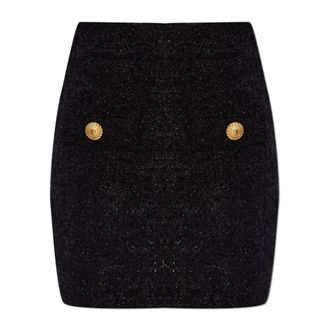 Balmain Glitter Strick Minirock - - Skirts - Damen - Schwarzk - M