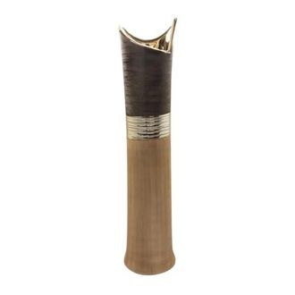 Gilde Deko Vase Bodenvase - Keramikvase - Deko Wohnzimmer - braun/Champagner/beige H&ouml;he 60 cm