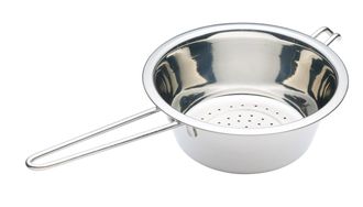 KitchenCraft 1x Sieb mit langem Metallgriff, Edelstahl, Silber, 20 x 37.5 x 6.2 cm, 1 Einheiten