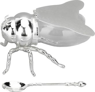 CHICIRIS Bienen Geformtes Glas Honig Glas, Exquisites Dekoratives Zink Legierung Leicht zu Reinigen, K&uuml;chen mit Speisel&ouml;ffel Kompaktes Leicht Gewicht, f&uuml;r Home