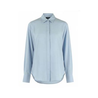 Pinko Pinko, Femme, Blouses et Chemises, Bleu, Taille: 38 FR Chemise Fronc&eacute;e