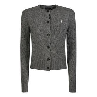 Polo Ralph Lauren Femme, Pulls, Gris, Taille: 38 FR Cardigan en laine et cachemire torsad&eacute;