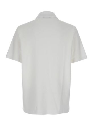 Balmain Mens White Polo Shirt With Coin Print Cotton T-Shirts And Polos