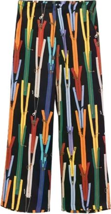 Moschino Femme, Pantalons, Multicolore, Taille: 36 FR Pantalon large taille haute