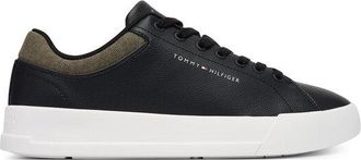 Tommy Hilfiger Sneakers Th Court Core Lth Mix Collar FM0FM05970 Schwarz