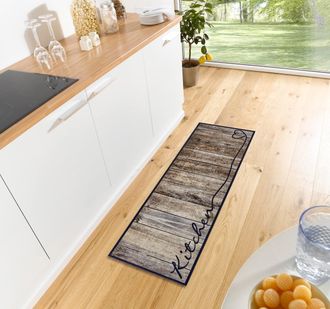Hanse Home Zala Living Cook & Clean Läufer - rutschfest Teppichläufer Flachgewebe Kurzflor Teppich Küchenteppich Waschbar Küchenläufer Kitchen für Flur, Küche, W