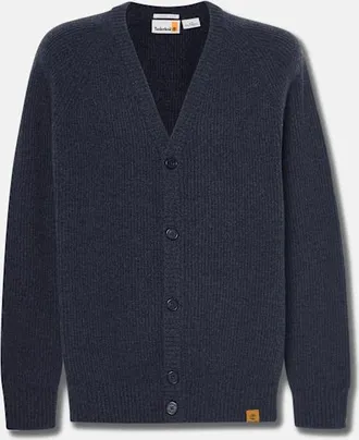 Timberland All Gender Phillips Brook Cardiganpullover mit Raglan&auml;rmeln in Dunkelblau, Blau, Gr&ouml;&szlig;e