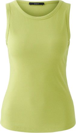 Oui Damen Top FILIZ elastische Viskoserippe schmal geschnitten Uni