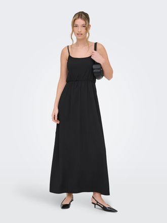 Only Maxikleid ONLY ONLALTA S/L LONG STRAP DRESS PNT ZLO, Damen, Gr. XS, N-Gr, schwarz, Web, Obermaterial: 98% Polyester, 2% Elasthan, unifarben, regular f